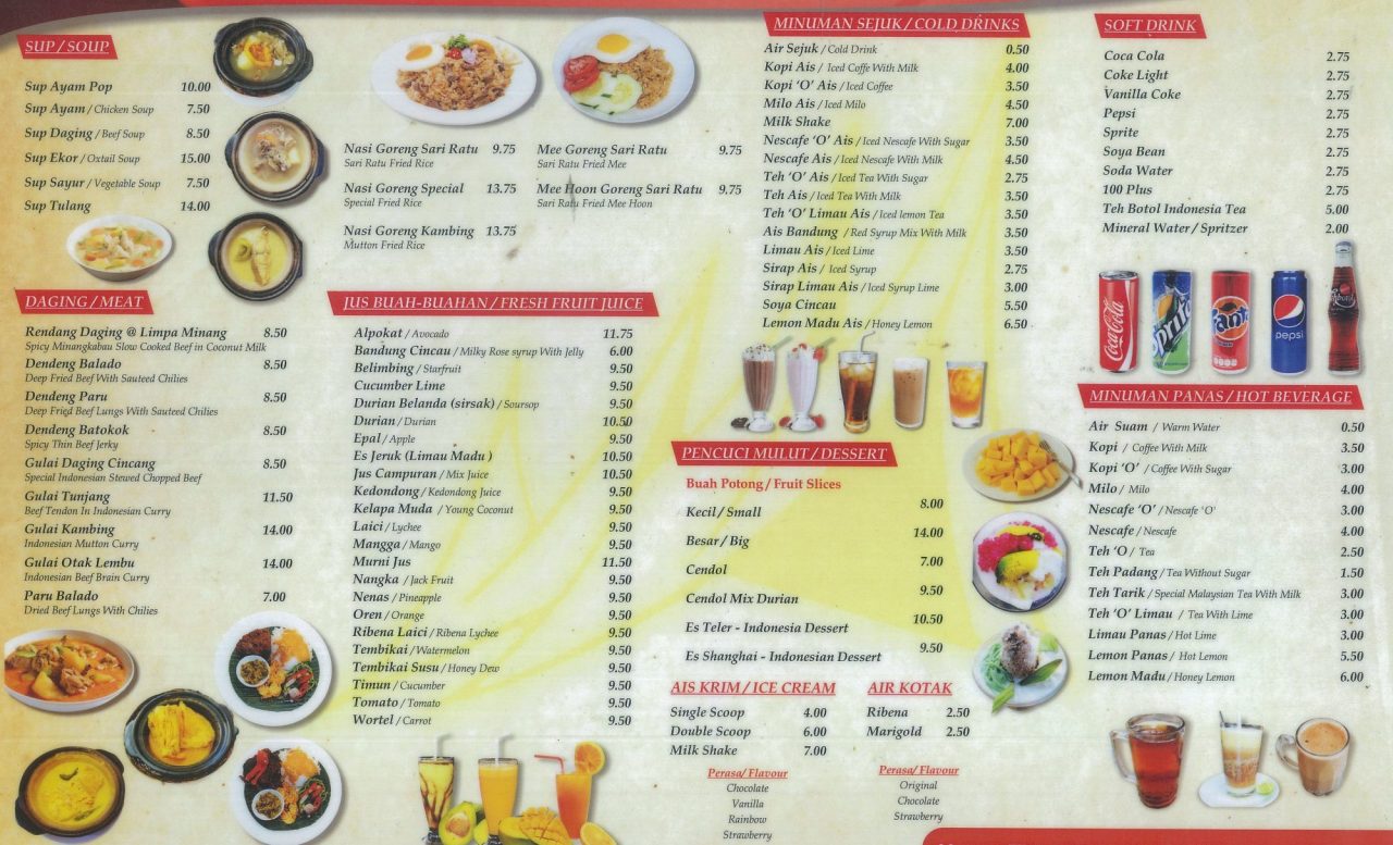 Menu - Restoran Padang Sari Ratu Prima